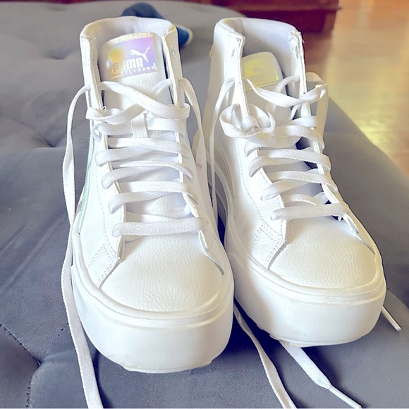 Puma | Shoes | Puma Platform High Top White Sneakers | Poshmark